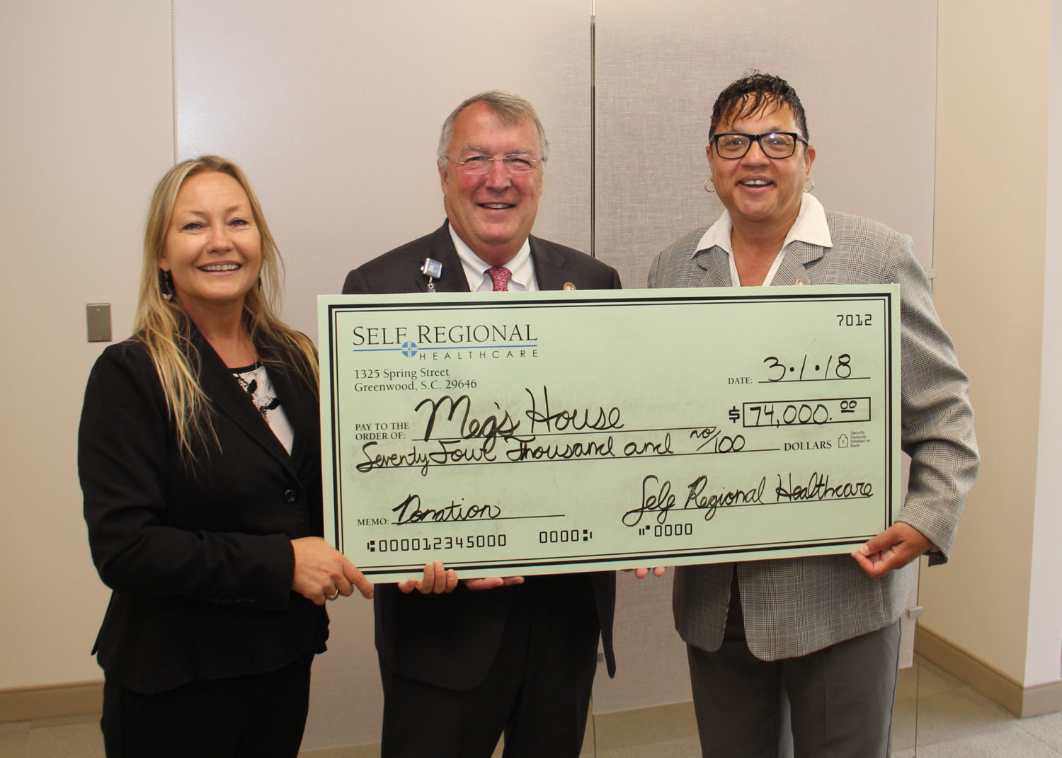 Local Non Profit Receives Funds from Self Regional Healthcare - Self ...