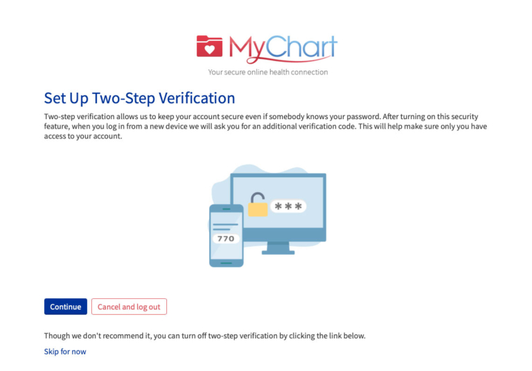 MyChart Two-Step Verification - Self Regional Healthcare | Greenwood, SC